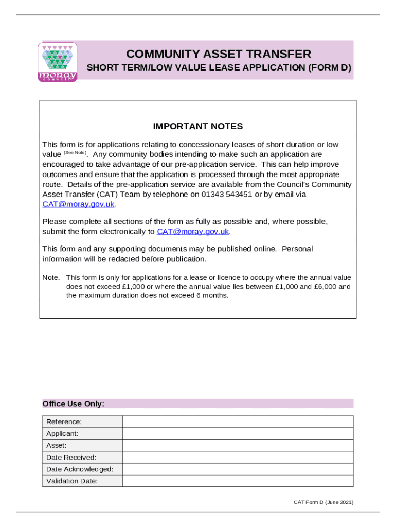 Short-TERM Lease AND Lease FOR LOW Value Assets Doc Template | pdfFiller