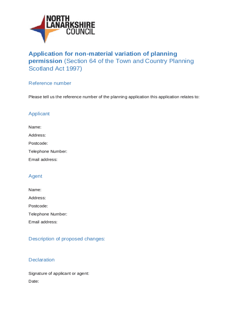 Request for Non-Material Variation - complete online Doc Template ...