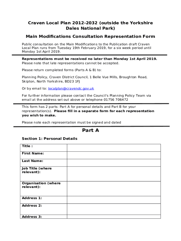 Representations on Further Main Modifications Doc Template | pdfFiller