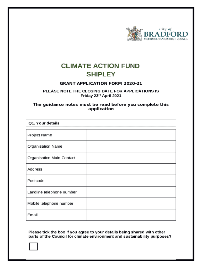 shipley-climate-action-fund-application-. ... Doc Template | pdfFiller