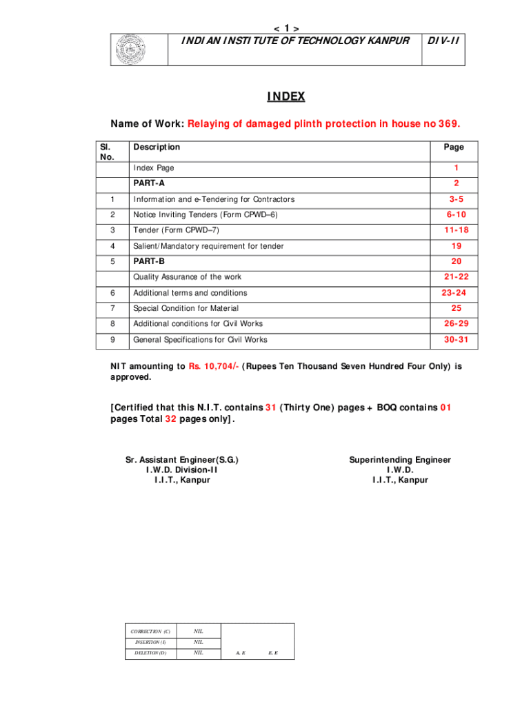Fillable Online NIT for Repairing of Plinth Protection at Central ...