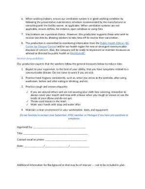 Fillable Online SAMPLE FORM: Infectious disease control policy Fax Email Print - pdfFiller