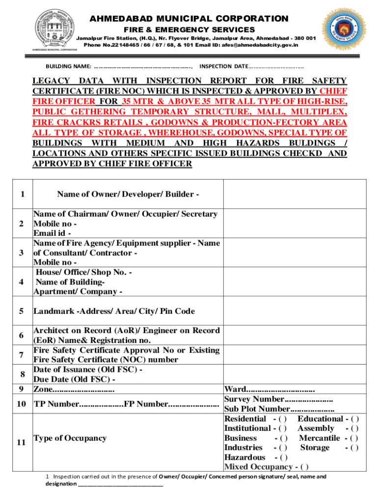 Fillable Online High Rise Building Renewal Intimation for Valid Fire ...