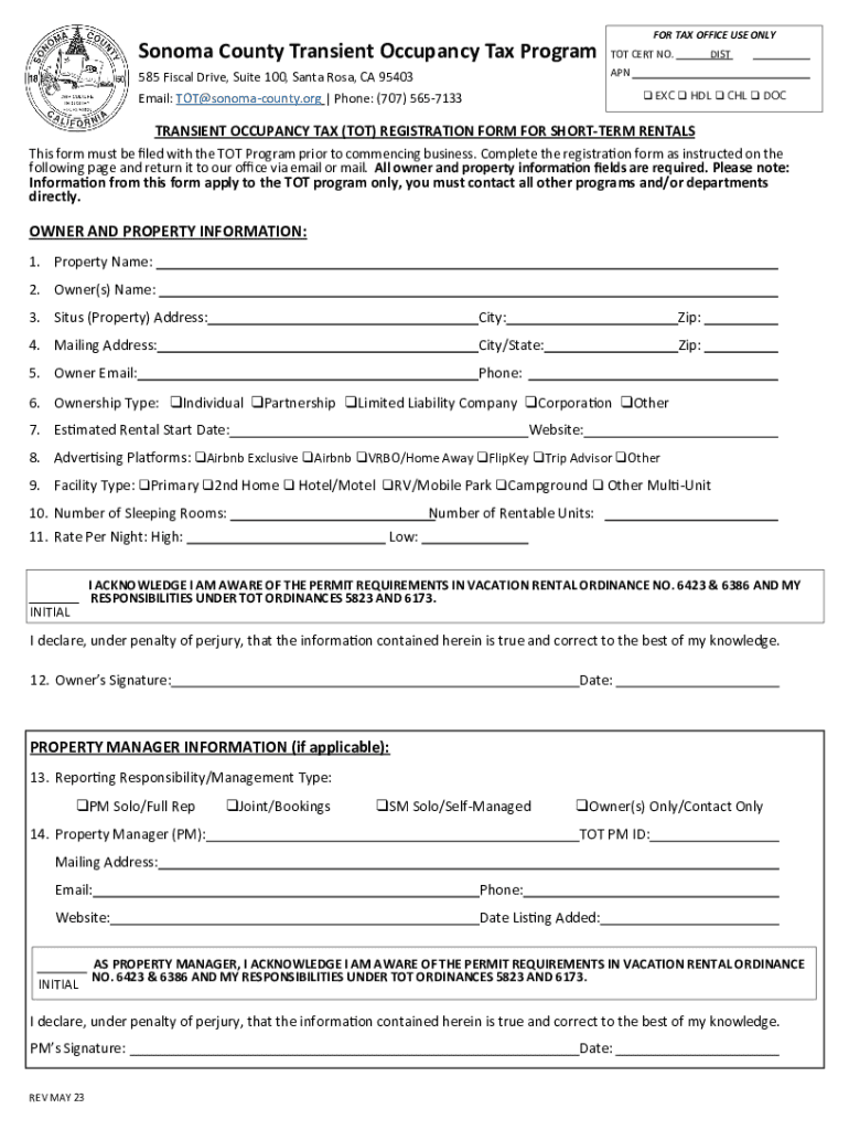 Fillable Online TOT REGISTRATION FORM. TOT REGISTRATION FORM Fax Email ...