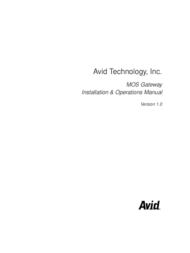 Fillable Online Avid iNews Web Service for Status Feedback - Viz Mosart ...