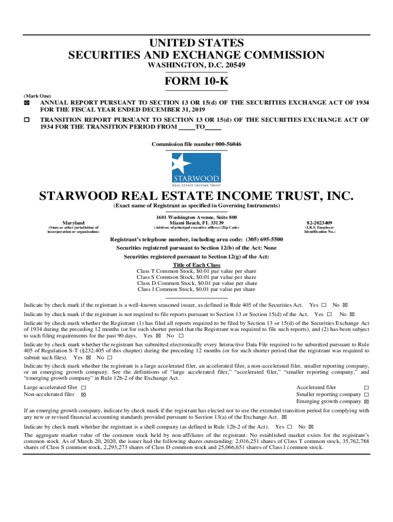 Fillable Online Starwood Real Estate Income Trust Fax Email Print - pdfFiller