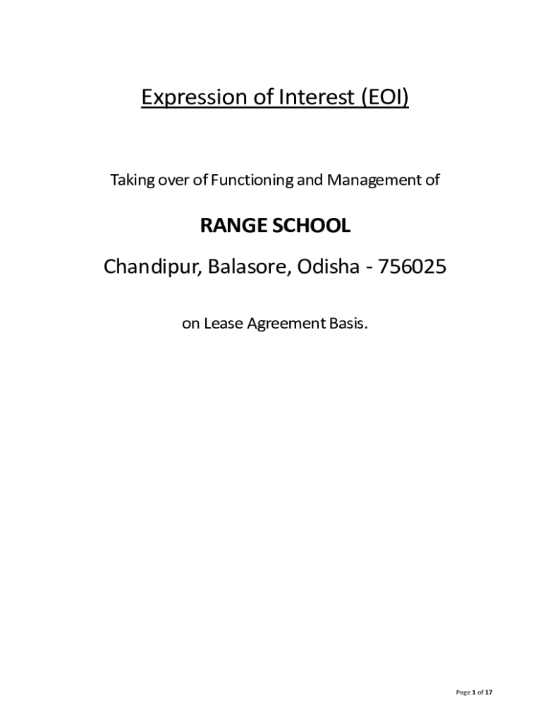 Fillable Online Expression of Interest (EOI) for Selection of Cluster ...