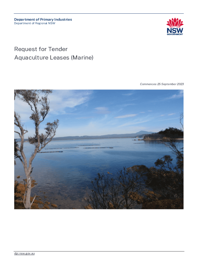 Fillable Online Request for Tender - Aquaculture Leases (Marine ...