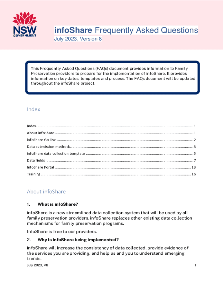 Fillable Online infoShare Frequently Asked Questions. This Frequently ...