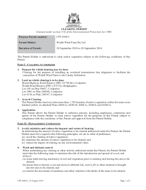 Fillable Online NV-T06 Clearing permit template (purpose permit ...
