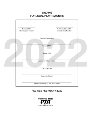 Fillable Online Bylaws of the California State PTA Fax Email Print ...