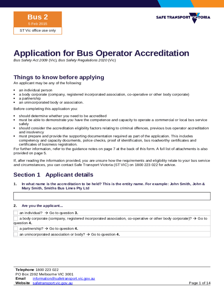 Apply For Bus Operator Exemption Safe Transport Victoria Doc Template ...
