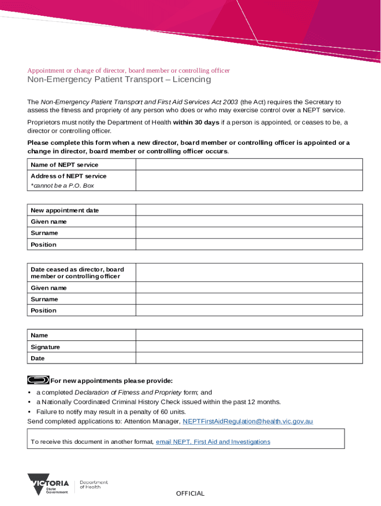 first-aid--appointment-or-change-of-director-board- ... Doc Template ...