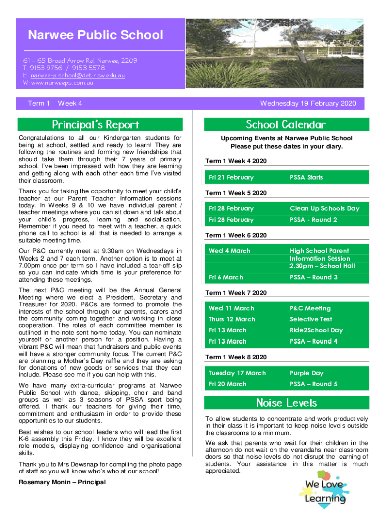 Fillable Online Week 4 - Narwee Public School - NSW Government Fax ...