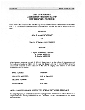 Fillable Online Taxes and assessment complaints Fax Email Print - pdfFiller