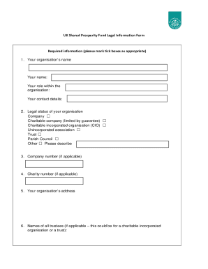 Fillable Online UK Shared Prosperity Fund Legal Information Form Fax ...