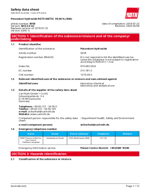Fillable Online Sodium hydroxide solution - Safety Data Sheet Fax Email ...