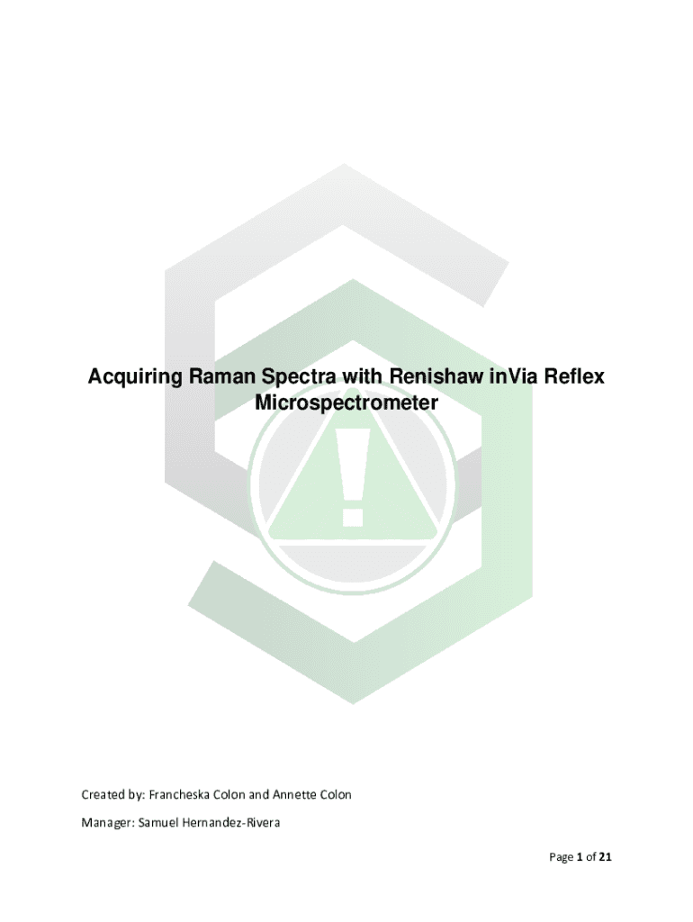 Fillable Online Acquiring Raman Spectra with Renishaw inVia Reflex Fax ...