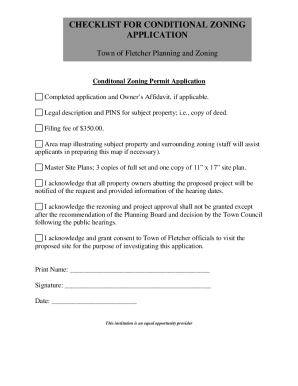 Fillable Online CHECKLIST FOR CONDITIONAL ZONING APPLICATION Fax Email ...