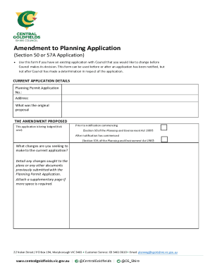 Fillable Online Change a planning application in progress (Section 50/57A) Fax Email Print ...