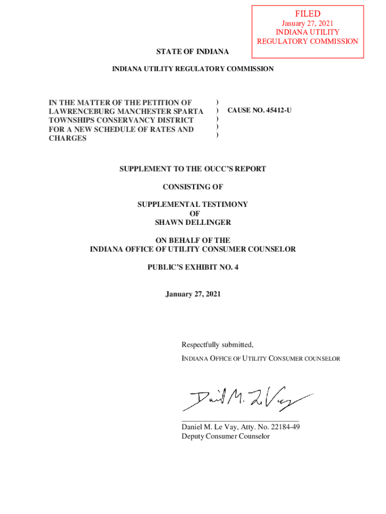 Fillable Online STATE OF INDIANA SUPPLEMENT TO THE OUCC'S ... Fax Email ...