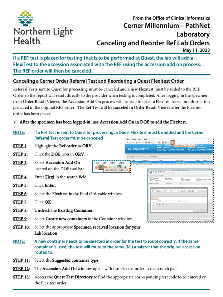 Fillable Online PathNet Laboratory Canceling and Reorder Ref Lab Orders ...
