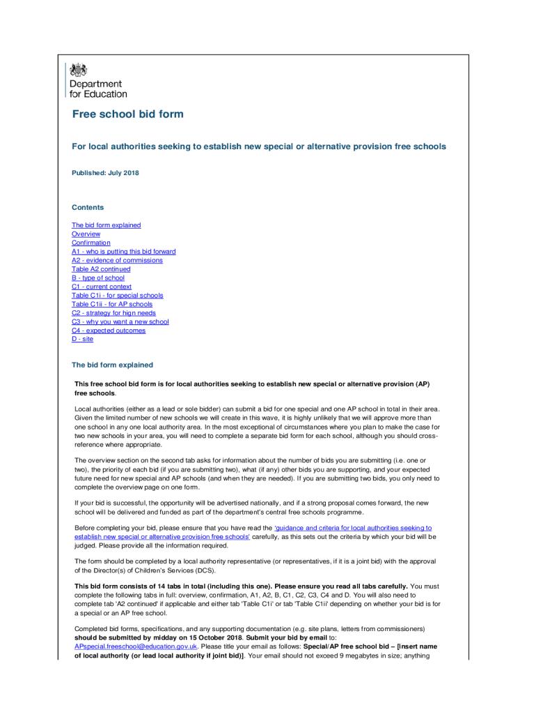 Fillable Online How to apply to set up an alternative provision free ...