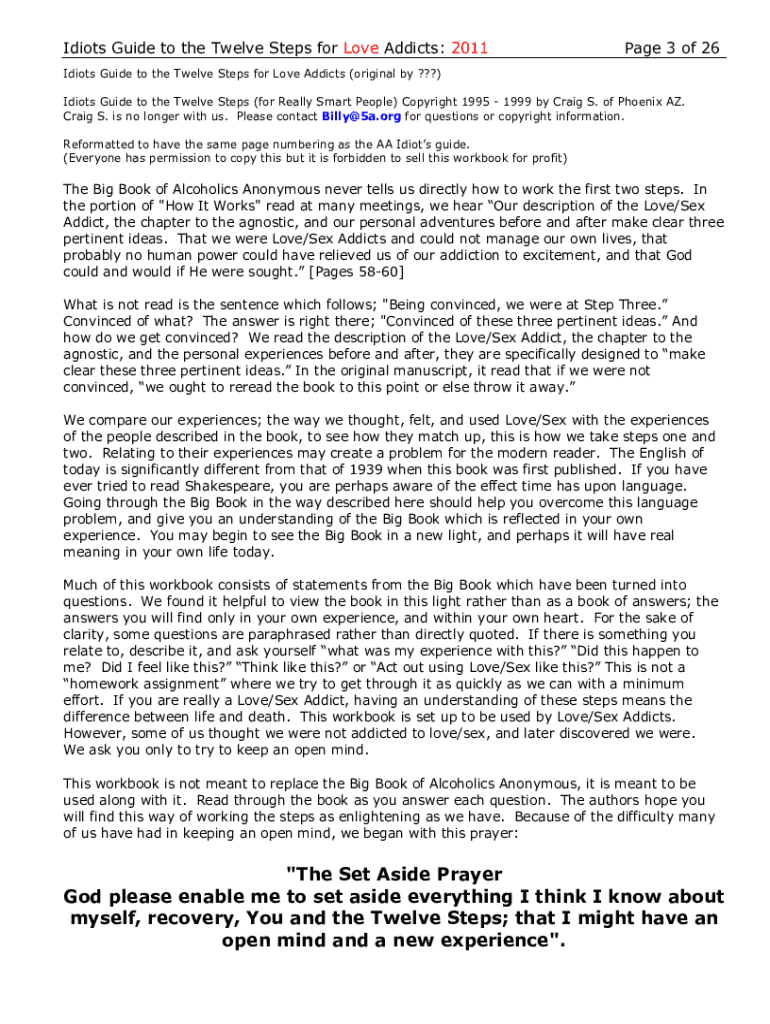 Fillable Online Idiots Guide to the Twelve Steps for Controller/Fixers ...