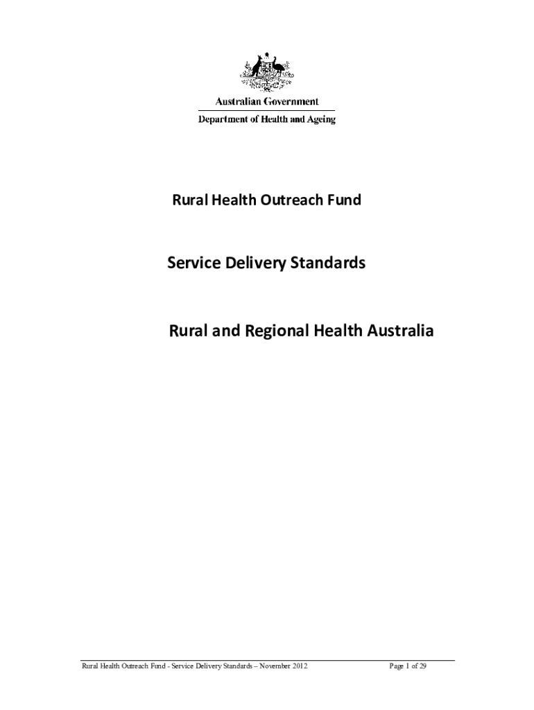 Fillable Online Service Delivery Standards Rural and Regional Health ... Fax Email Print - pdfFiller