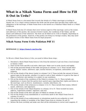 Fillable Online What is a Nikah Nama Form and How to Fill it Out in ...