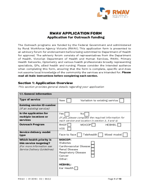 Fillable Online RWAV APPLICATION FORM Fax Email Print - pdfFiller
