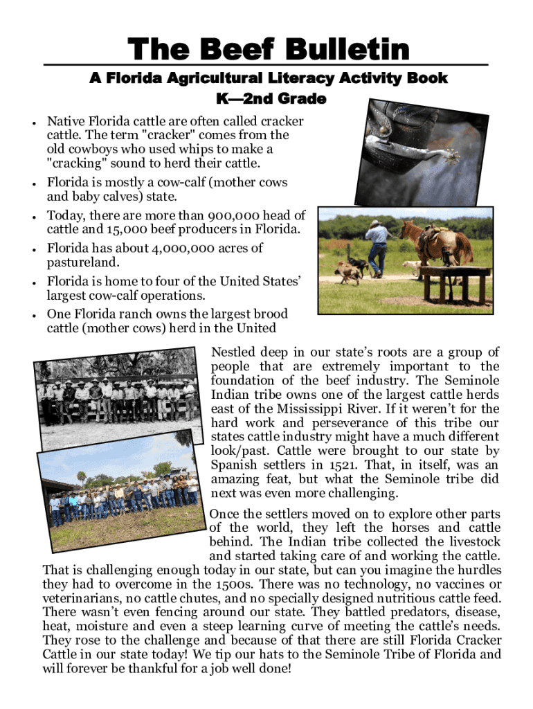 Fillable Online The Beef Bulletin - Florida Agriculture in the ...