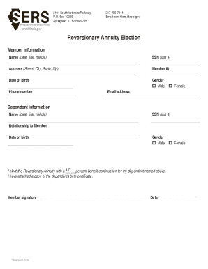 Fillable Online Reversionary Annuity Election - Form 3844. Reversionary ...