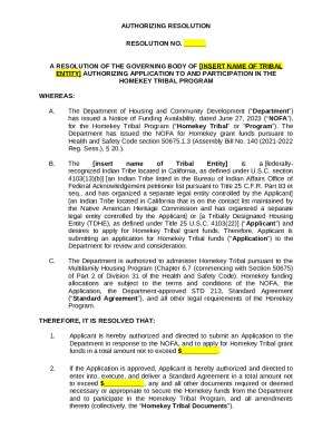 Appendix A Sample Tribal Resolution Doc Template | pdfFiller