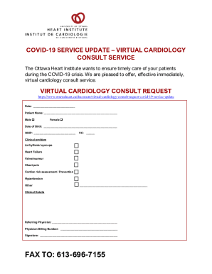 Fillable Online Virtual Cardiology Consult Request: COVID-19 Service ...
