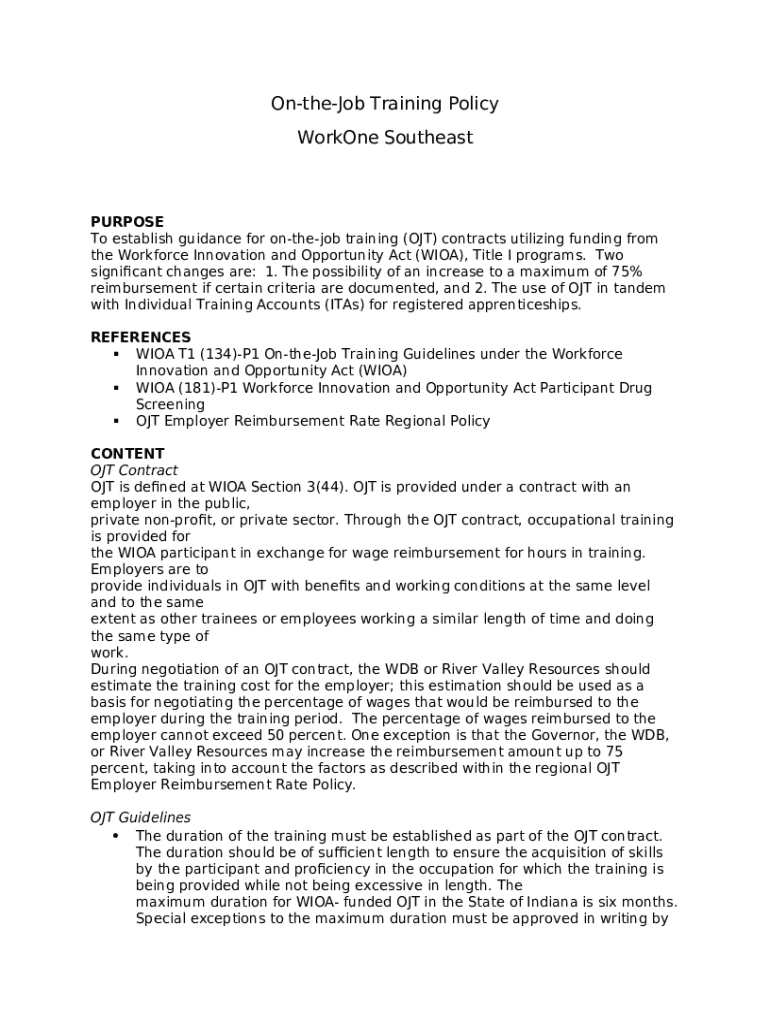 Workforce Innovation and Opportunity Act (WIOA) ula- ... Doc Template ...