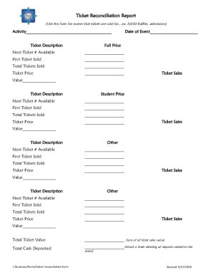 Fillable Online Event Reconciliation Reports: Accessing Event Sales ...