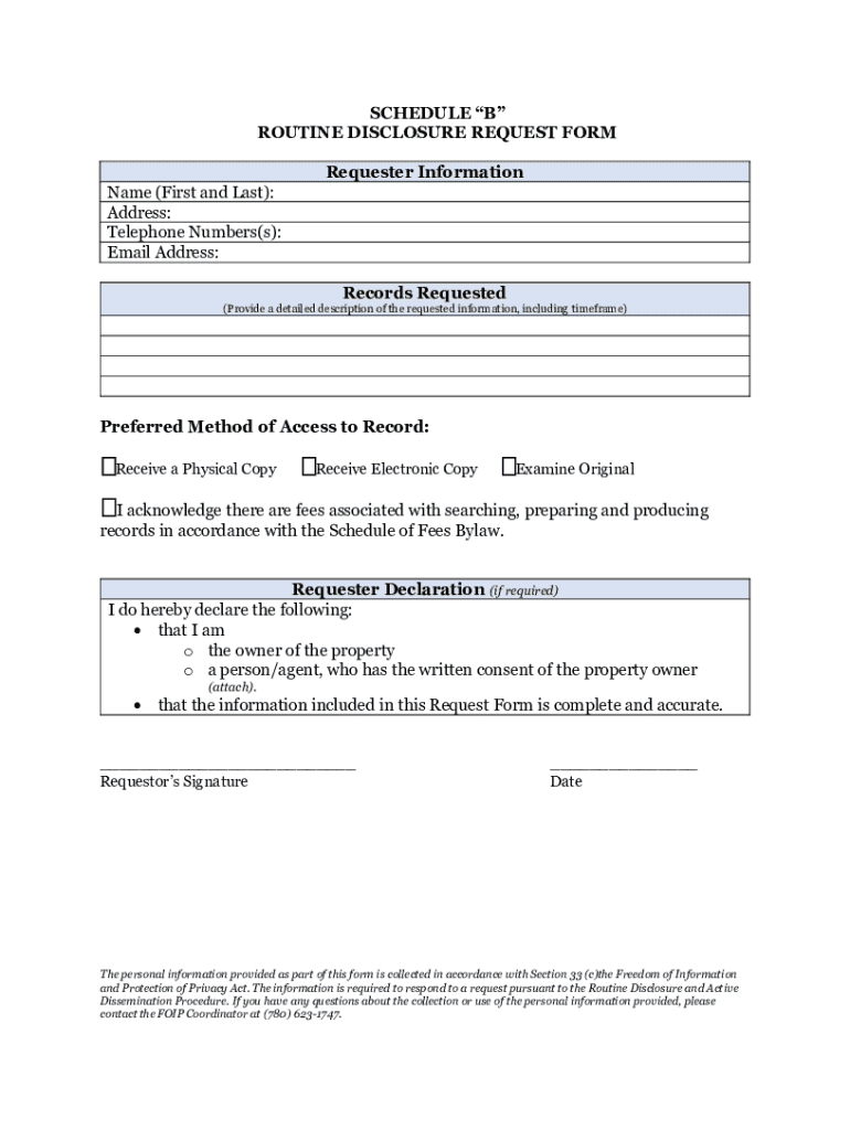 Fillable Online Access to Information and Routine Disclosure - Part 7 ...