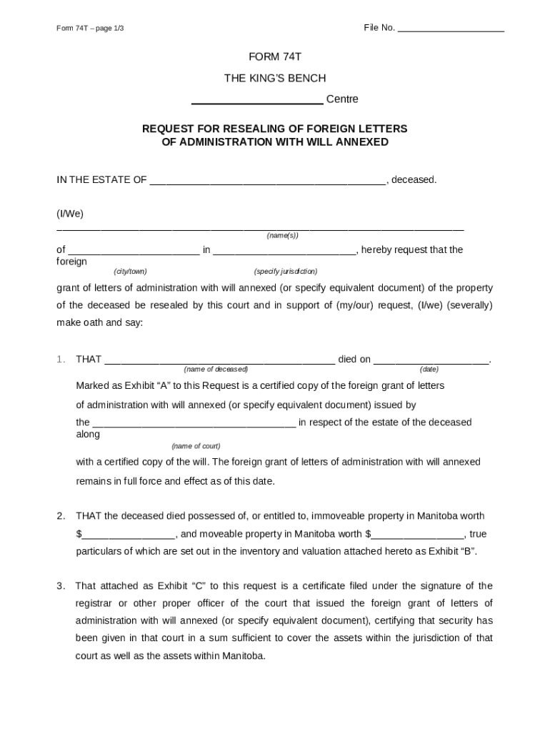 74T: Affidavit of Execution of Bond Doc Template | pdfFiller