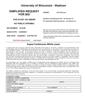 18-3149 Simplified Request for Bid Doc Template | pdfFiller