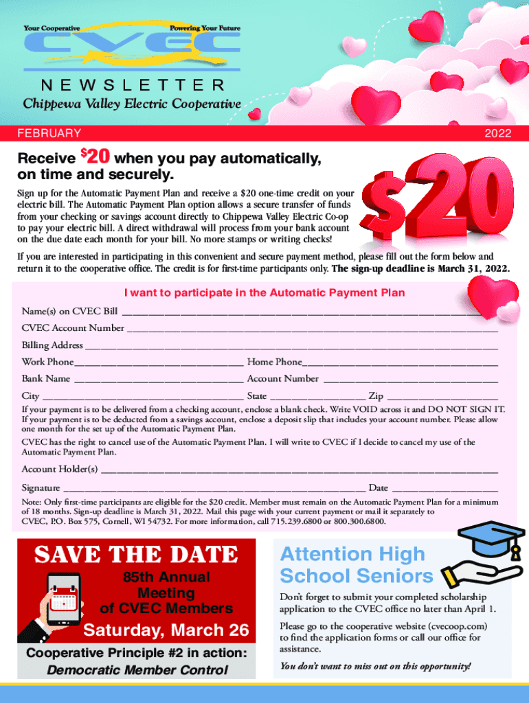 Fillable Online Chippewa Valley Electric CooperativeCornell WI Fax Email Print - pdfFiller