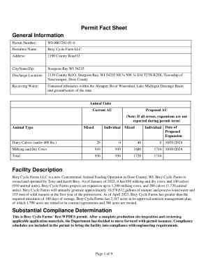 Fillable Online dnr wisconsin WPDES Permit Fact Sheet with Supporting ...