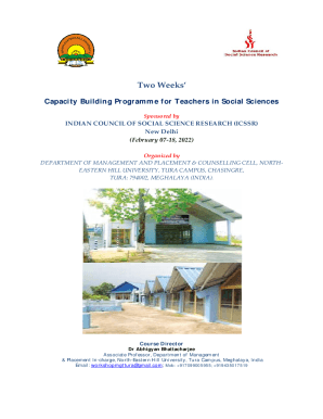 Fillable Online nehu ac Capacity Building Programme for Teachers in ...