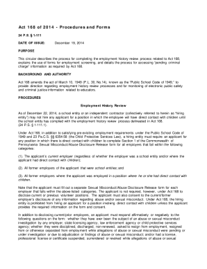 Fillable Online Act 168 of 2014 - Procedures and Forms Fax Email Print ...