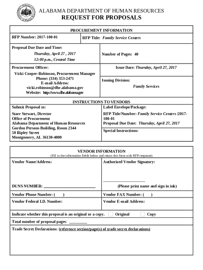 Archive of Past Solicitations - dhr alabama Doc Template | pdfFiller