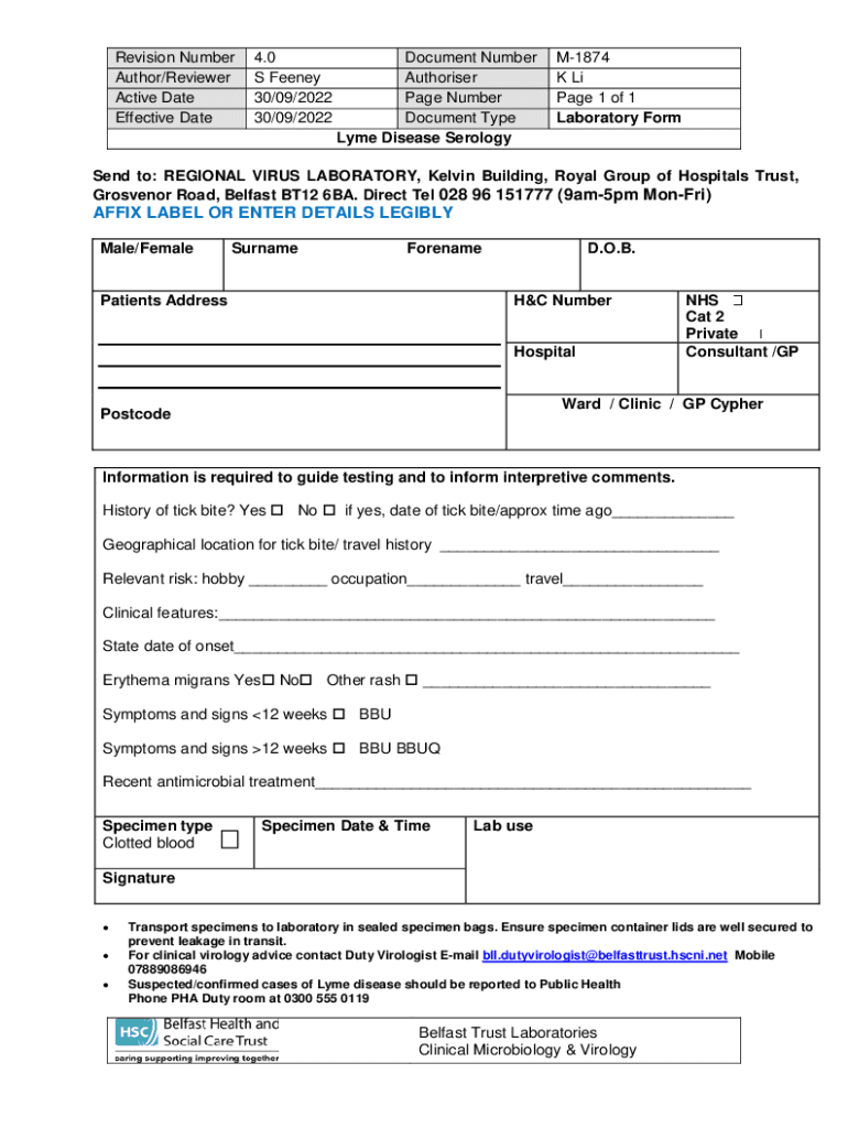 Fillable Online rvl-belfast hscni AFFIX LABEL OR ENTER DETAILS LEGIBLY ...