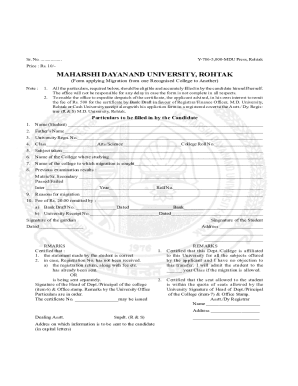 Fillable Online Mdu Migration Certificate - Fill Online, Printable ...