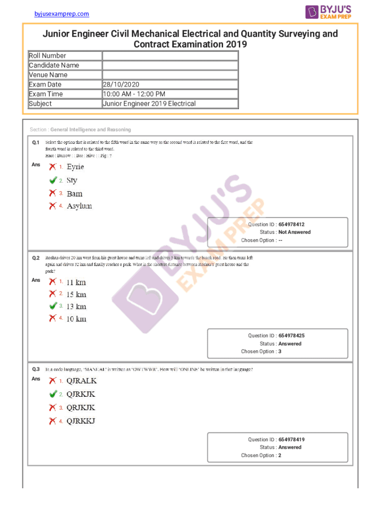 Fillable Online SSC JE 2023: Application Form Status Out, Exam Date Out ...