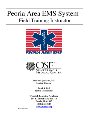 Fillable Online Peoria Area EMS System - Overview, News & Competitors Fax Email Print - pdfFiller