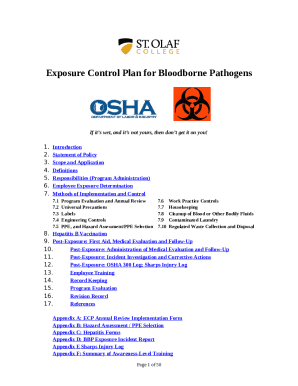 Chapter 11: Bloodborne Pathogens Exposure Control Plan Doc Template ...